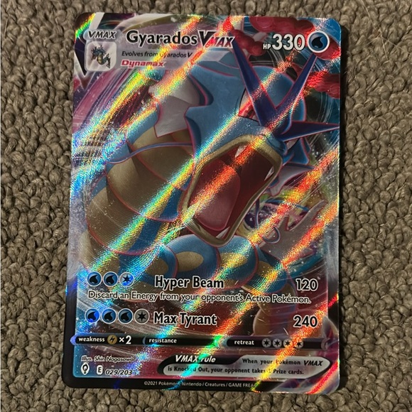 Pokemon | Other | Pokemon Gyarados Vmax Card Red Blue Silver | Poshmark